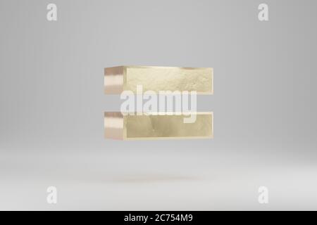 Gold 3d equals symbol. Golden sign on glossy wet wooden background ...