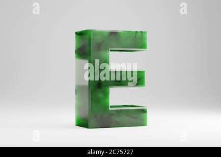 Jade 3d letter D uppercase. Jade letter isolated on white background ...