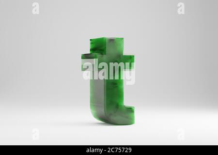 Jade 3d letter E lowercase. Jade letter isolated on white background ...