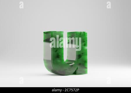 Jade 3d letter C lowercase. Jade letter isolated on white background ...