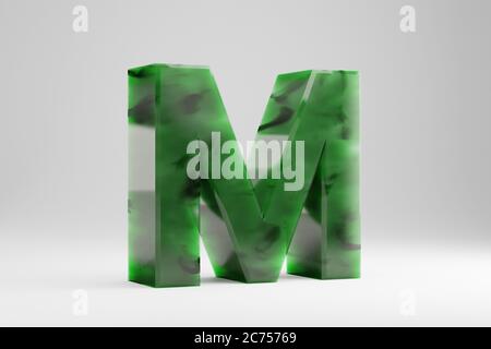 Jade 3d letter I uppercase. Jade letter isolated on white background ...