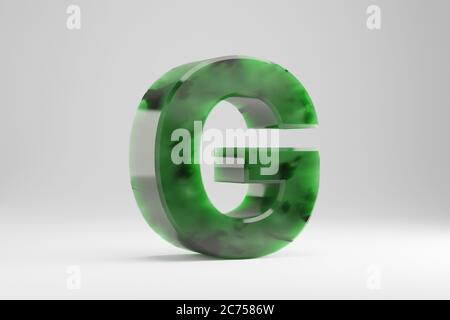 Jade 3d letter M uppercase. Jade letter isolated on white background ...
