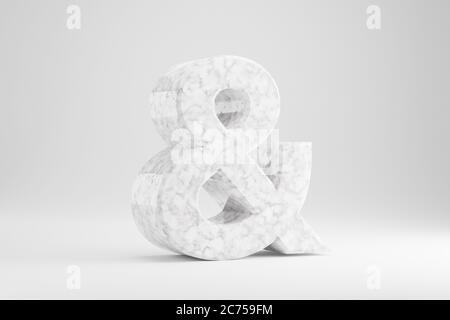 Marble ampersand symbol on a white background. 3d illustration Stock ...