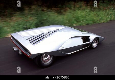 1970 Bertone Lancia Stratos Zero with Mr Nuccio Bertone at the studio ...