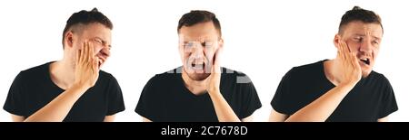 Crop person slapping scared man in face. Emotional male getting slapped ...