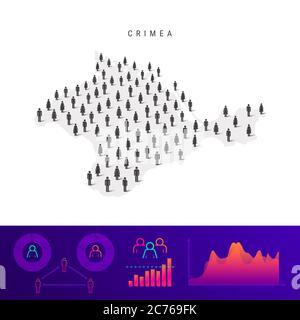 Crimea population map. Large group of realistic a diverse crowd of ...