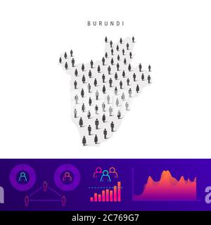 Burundi People Icon Map. People Crowd in the Shape of a Map of Burundi ...