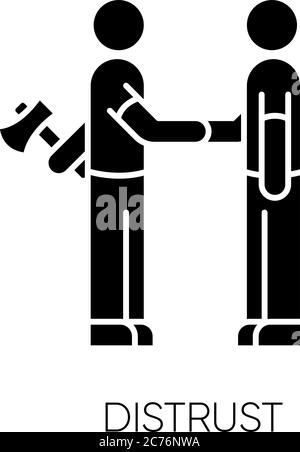 Distrust icon. Lack of trust, insecurity, betrayal. Negative mindset ...