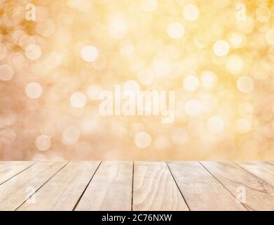 Empty top wooden table and sunny abstract blurred background Stock ...