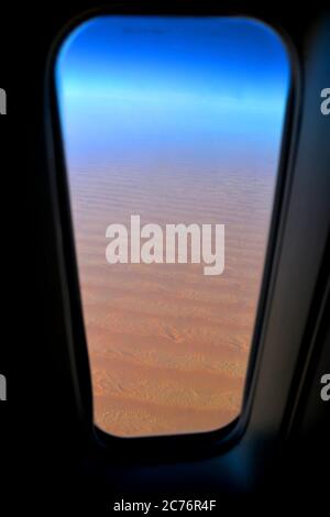 View of the Sahara desert from the window of a plane Stock Photo - Alamy