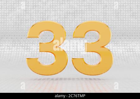 3d number 33 gold Stock Photo - Alamy