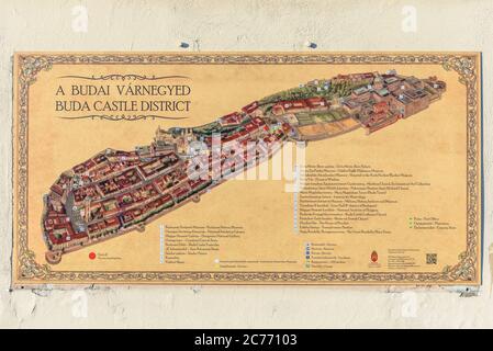The Buda Castle District map Budapest Hungary Europe Stock Photo - Alamy
