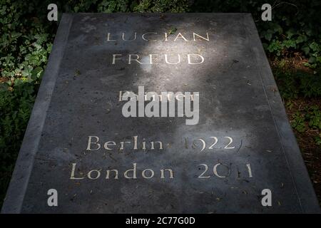 lucian freud grave highgate cemetery west N6 north london england UK ...