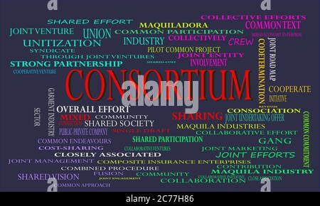 Cooperative Business partnership related terminology presented on word ...