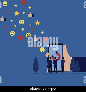 Isometric Social Media Addiction, Influence, Popularity, Modern ...