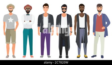 Stylish handsome men dressed in casual fashion male style clothes ...