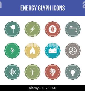 Unique energy vector glyph icon set Stock Vector Image & Art - Alamy