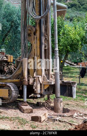 auger for water wells in a domestic construction site Stock Photo - Alamy