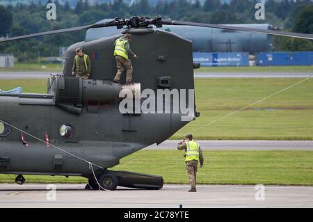 Glasgow, Scotland, UK.15 July 2020. Pictured: Royal Air Force Chinook ...