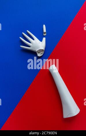 Blue plaster on finger Stock Photo - Alamy