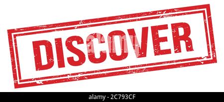 DISCOVER red grungy rectangle stamp sign Stock Photo - Alamy