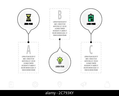 Vector infographics circles with 7 steps, labels. Line chart. Timeline used for diagram, banner ...