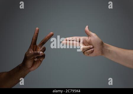 Helping hands. Racial tolerance. Respect social unity. African and ...