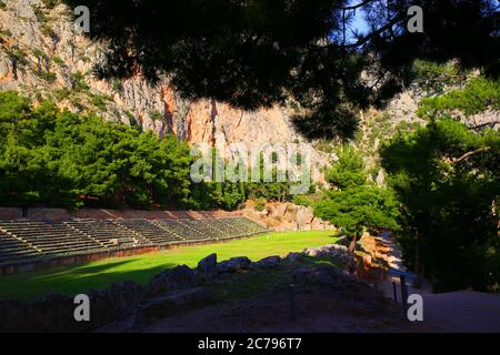 Delphi archaeological park, Greece Stock Photo - Alamy