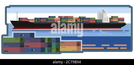 Industrial sea port cargo logistics container import export freight ...