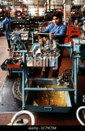 The Ferrari production line at the Maranello Factory in Italy 1987 ...