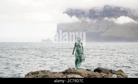 Kópakonan Seal Woman Statue on Kalsoy Island on the Faroe Islands ...