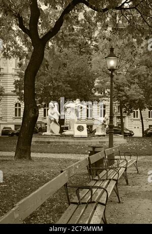 Vienna, Austria. Antonio Vivaldi Monument Statue in Park Votivpark in ...