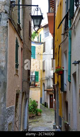 historic houses in the village of Perinaldo Italy Stock Photo - Alamy