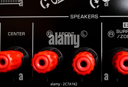 Back Side of HIFI Stereo Mixer Amplifier on a white background. 3d ...