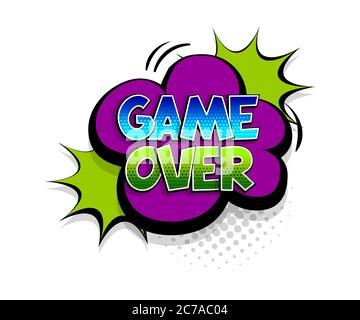 Game over comic bubble retro text Stock Vector Image & Art - Alamy
