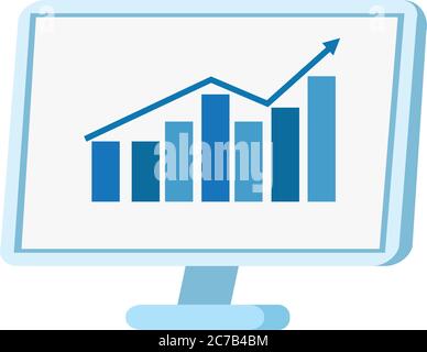 Infographic bars chart with increase arrow silhouette style icon design, Data information ...