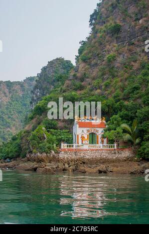Temple at Halong Bay, Vietnam, Unesco World Heritage Site Stock Photo ...