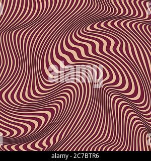 Abstract pattern with distorted lines. Monochrome geometric ...