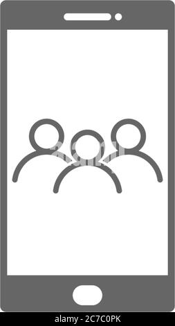 Phone group icon logo vector template illustration Stock Vector Image ...