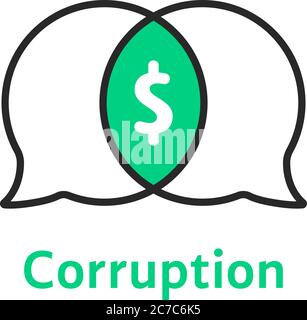 Stop Corruption icon vector line logo mark or symbol set collection ...