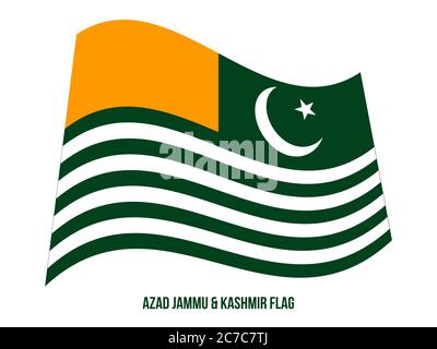 Jammu and Kashmir Flag Waving Vector Illustration on White Background ...