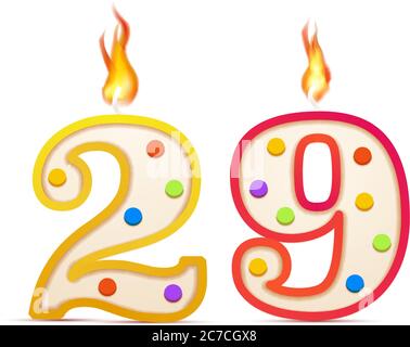 Happy birthday number 29, greeting card for twenty nine year in fun art ...