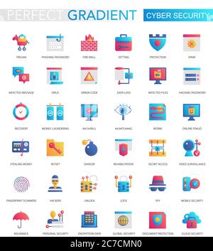 System password gradient icons set for dark and light mode Stock Vector Image & Art - Alamy