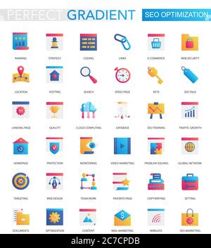 Digital optimization linear icons set. Algorithm, Analytics, Automation ...