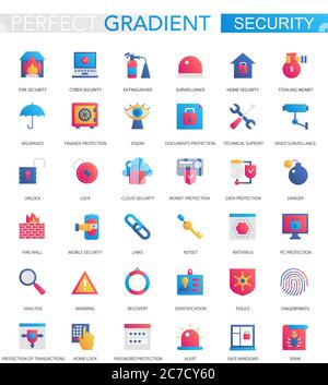 System password gradient icons set for dark and light mode Stock Vector Image & Art - Alamy