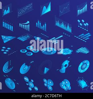 Data analysis, infographics statistics analyzing, charts, diagrams set ...