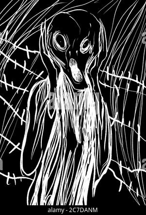 Horror version of the Scream by Edvard Munch, a new interpretation of ...