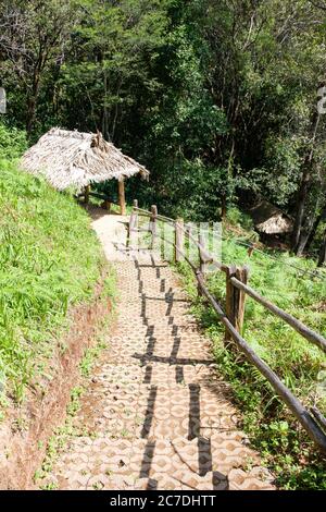 A waterfall on the jungle walk between The Banjaran Hotsprings Retreat ...