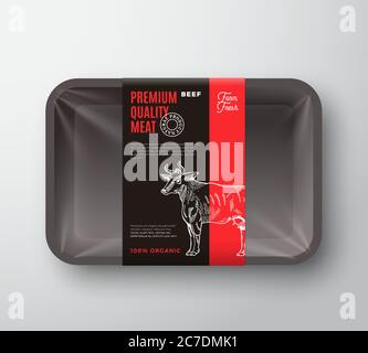 Premium Quality Beef Steak Craft Cardboard Box. Abstract Vector Meat ...