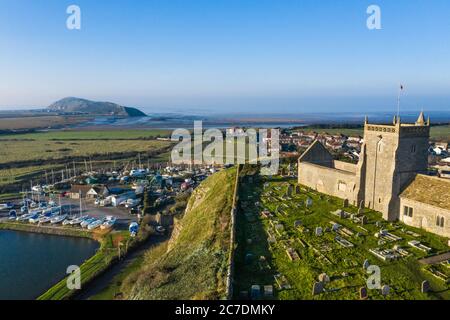 Uphill Hill and the Boatyard at Weston Super Mare Stock Photo - Alamy